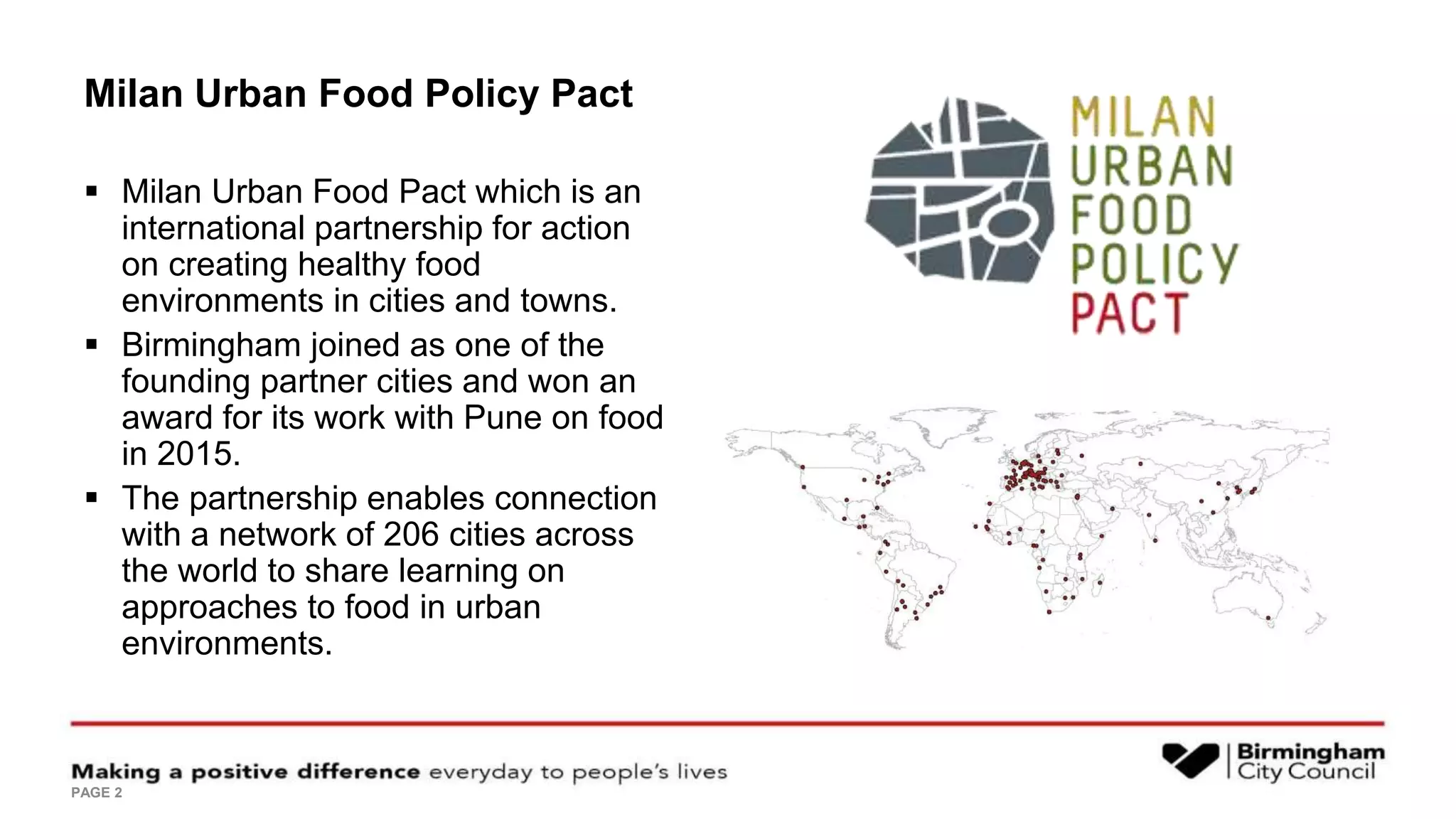 Birmingham Update on Milan Urban Food Policy Pact | PPTX