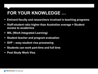Monash University 2014 for Slide Share | PPTX