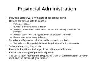 Mughal administration | PPTX