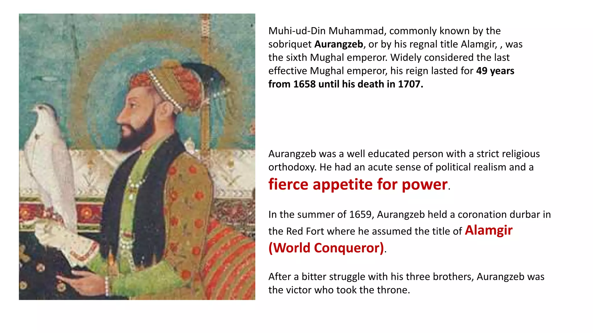 Mughal Architecture _ the Decline - Reign of Aurengzeb.pptx