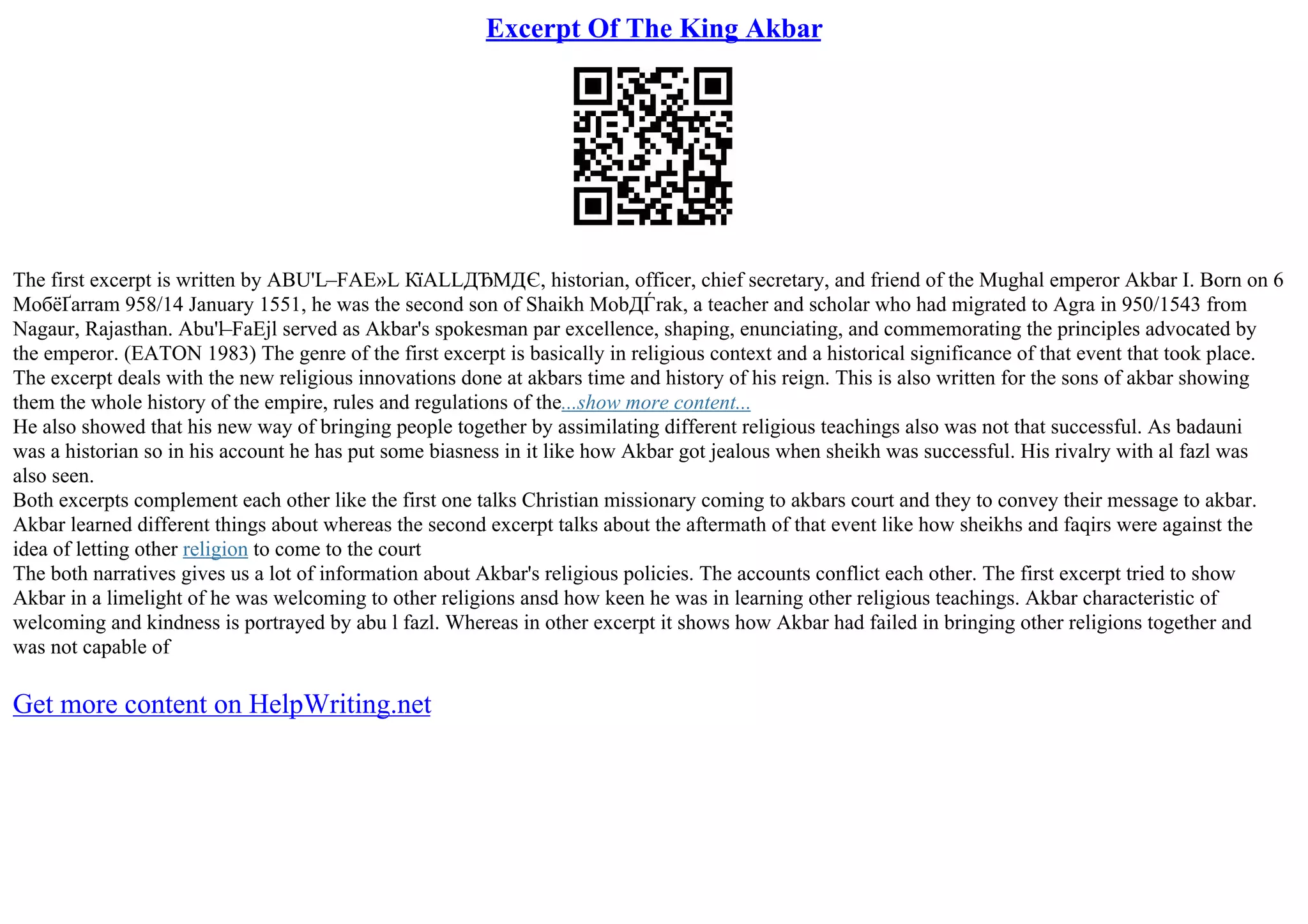 Mughal Emperor Akbar | PDF