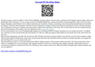 Mughal Emperor Akbar | PDF