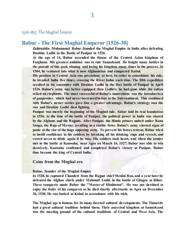 The Rise and Fall of the Mughal Empire in India | PDF