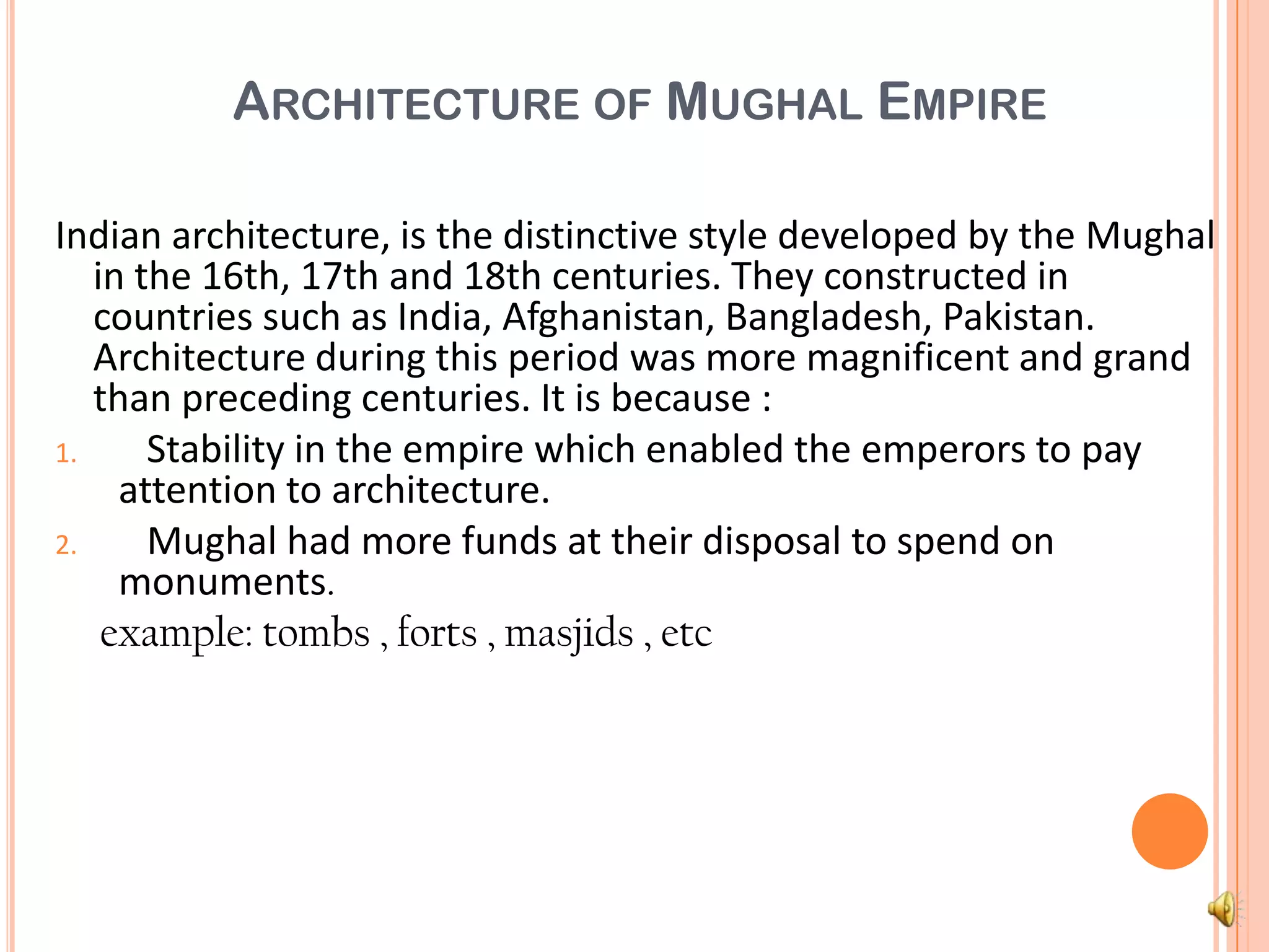 monumental architecture of Mughal empire | PPTX