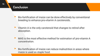 Bio-fortification of maize with pro vitamin A carotenoids | PPT