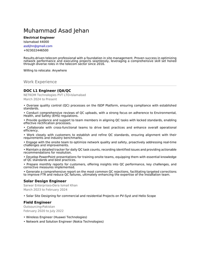 Muhammad-Asad-Jehan — curriculum Vitae (CV) | PDF