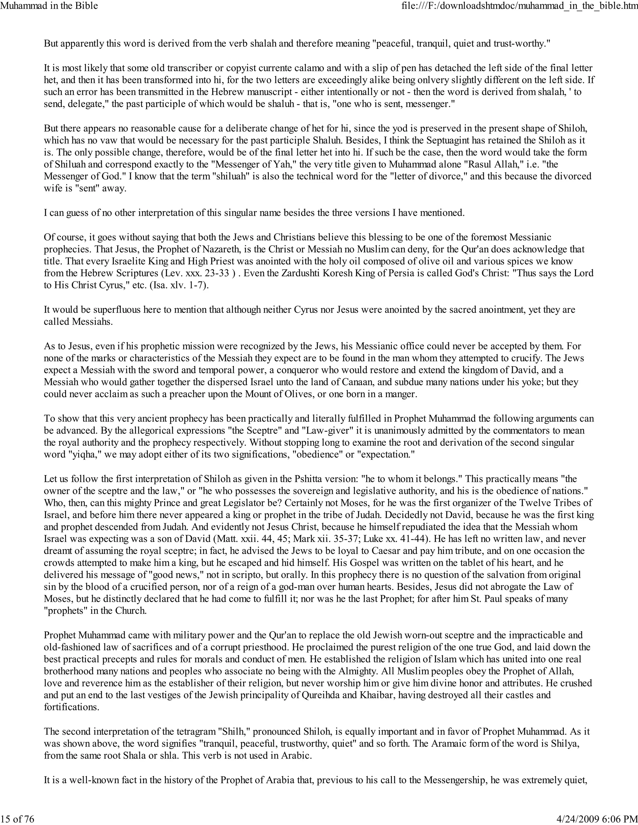 Muhammad in the Bible | PDF