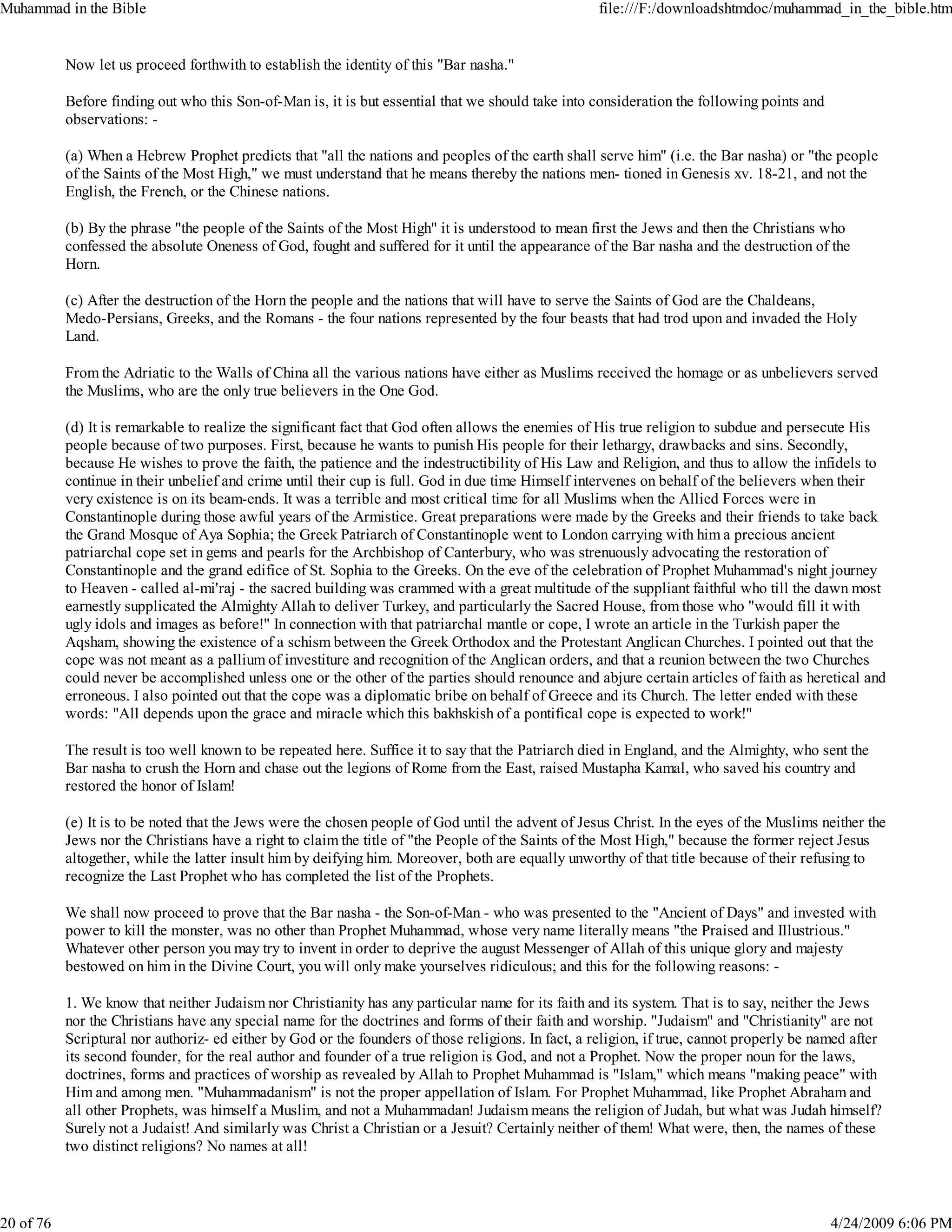 Muhammad in the Bible | PDF