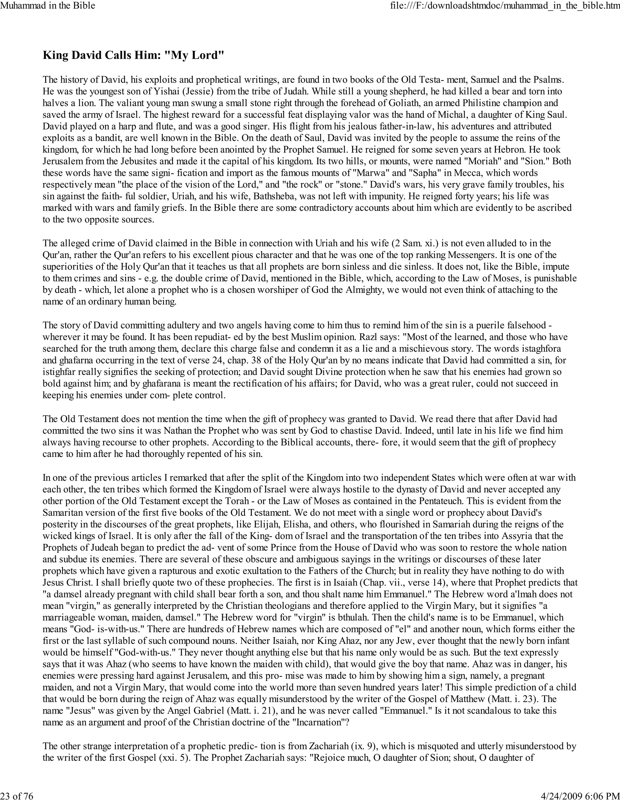 Muhammad in the Bible | PDF