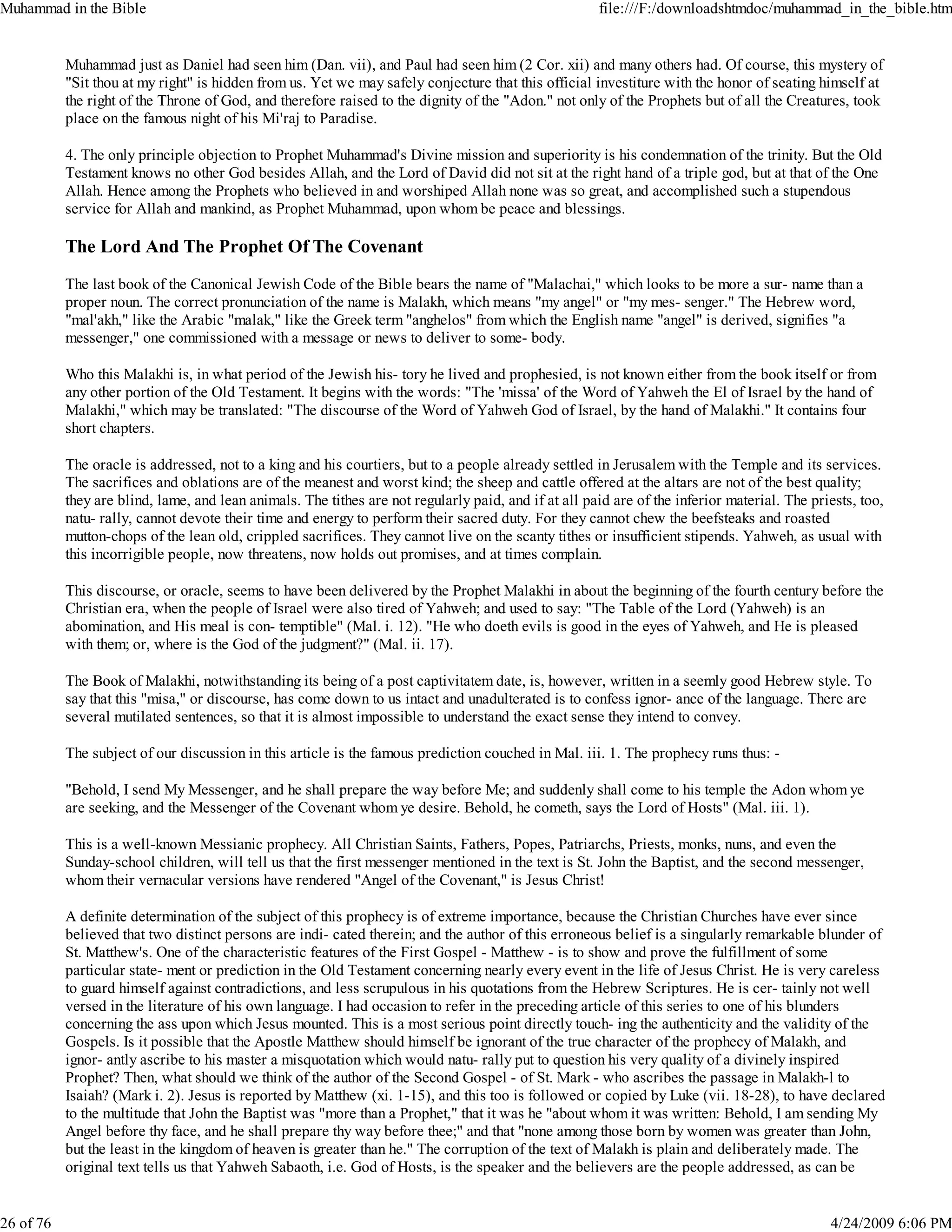 Muhammad in the Bible | PDF