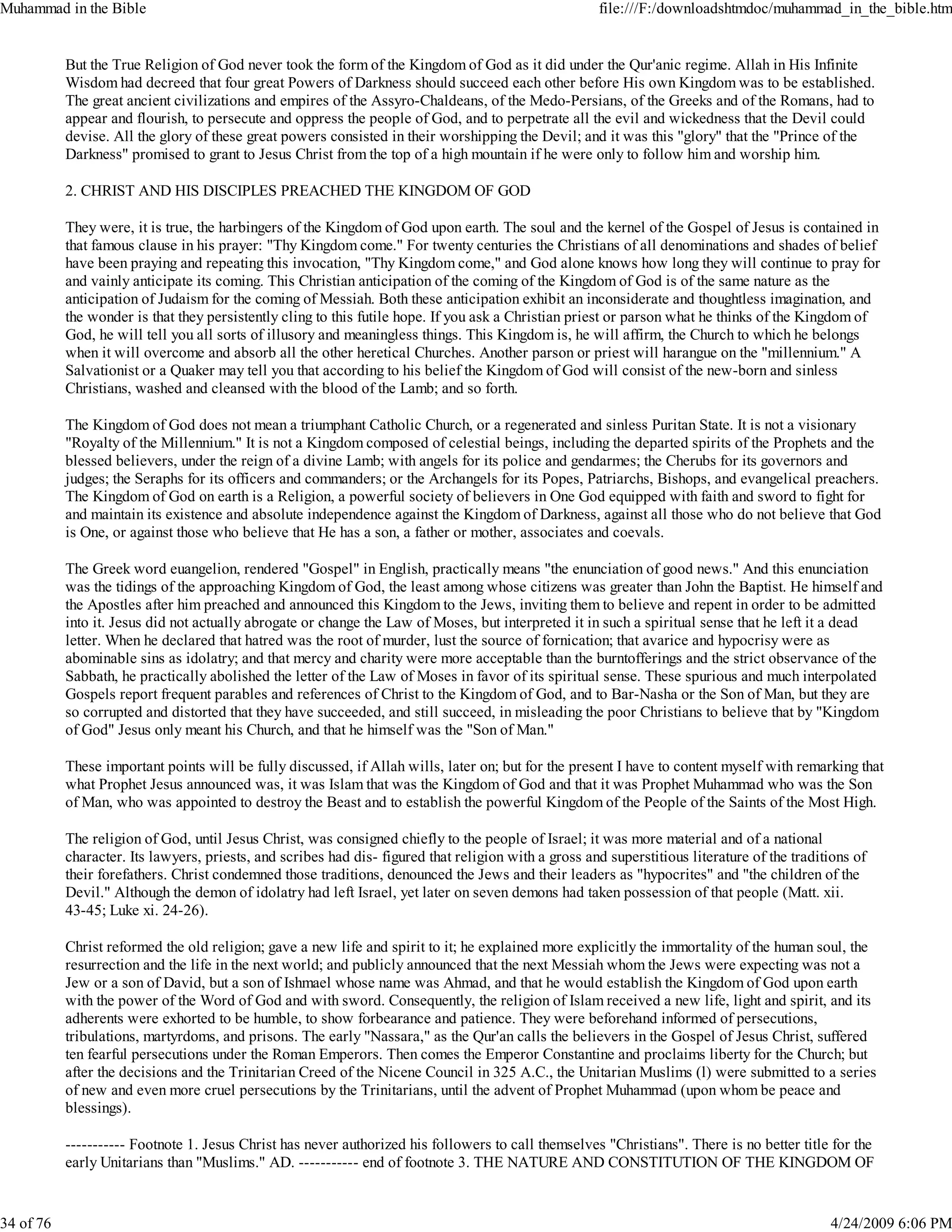 Muhammad in the Bible | PDF