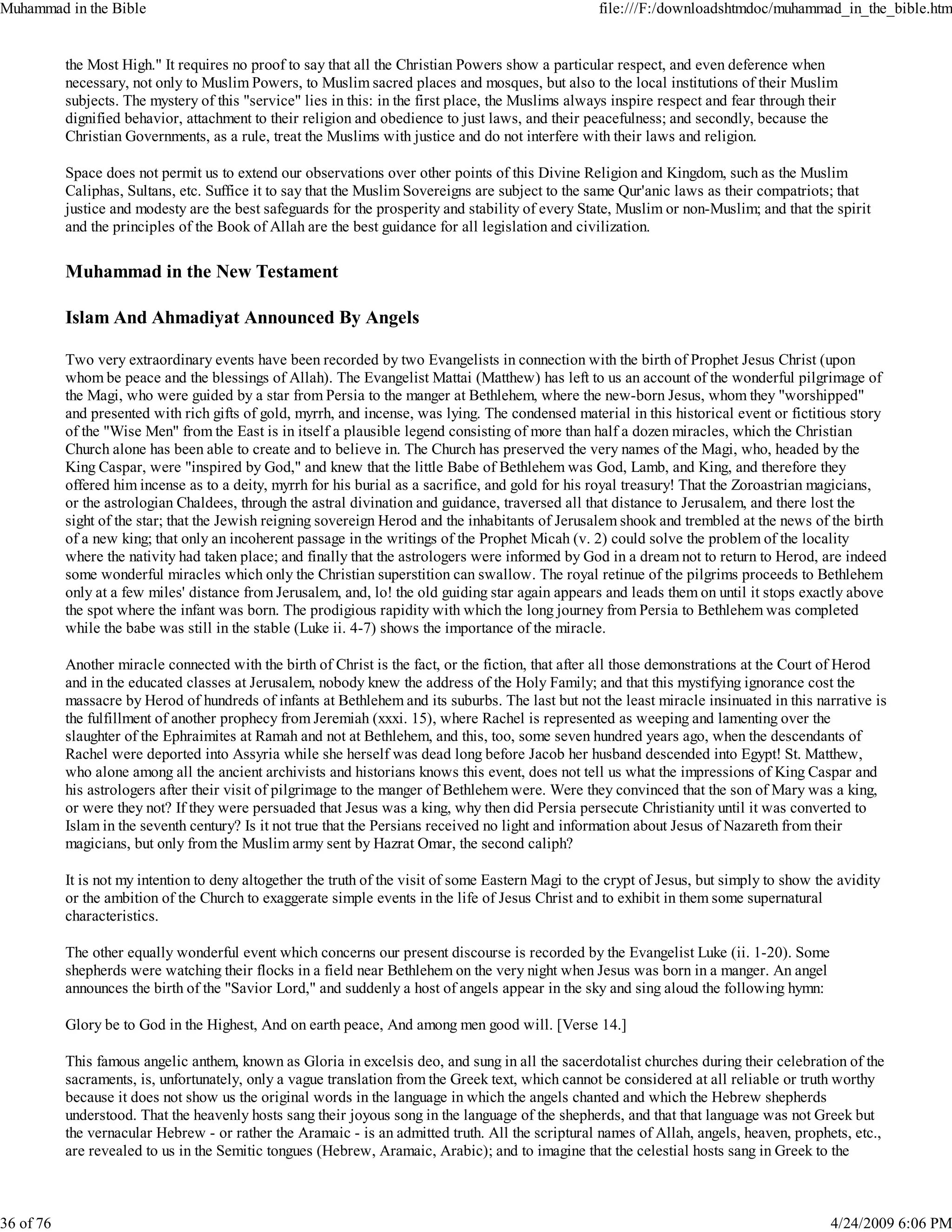 Muhammad in the Bible | PDF