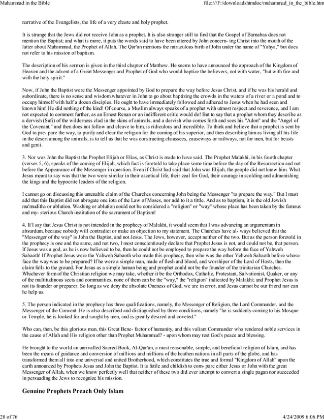 Muhammad in the Bible | PDF