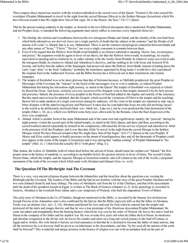 Muhammad in the Bible | PDF