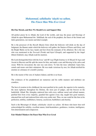Muhammad (PBUH) The Finest Man Who Ever Lived | PDF