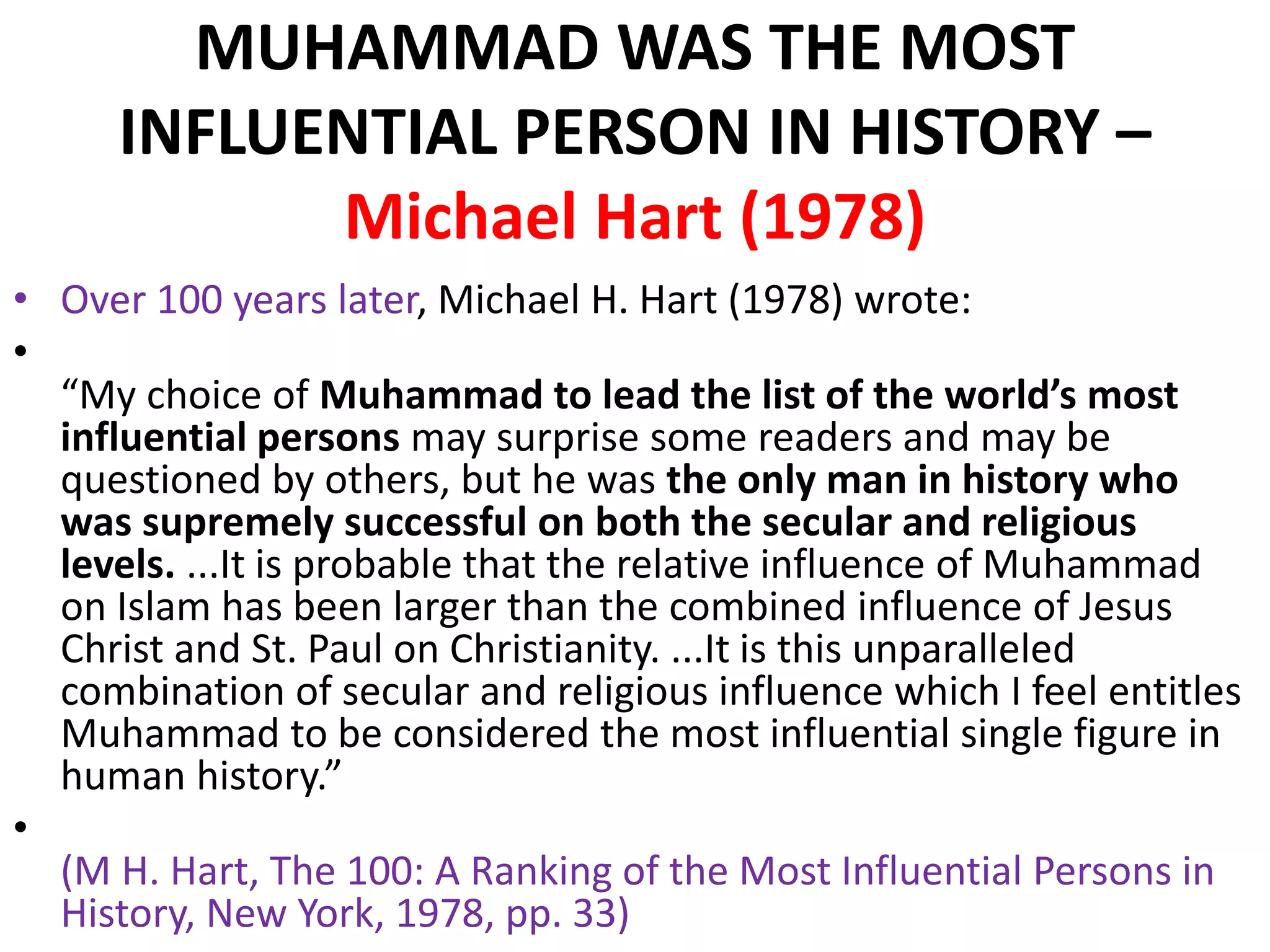 MUHAMMAD - THE LAST MESSENGER OF GOD - GREATEST MAN IN HISTORY | PPTX