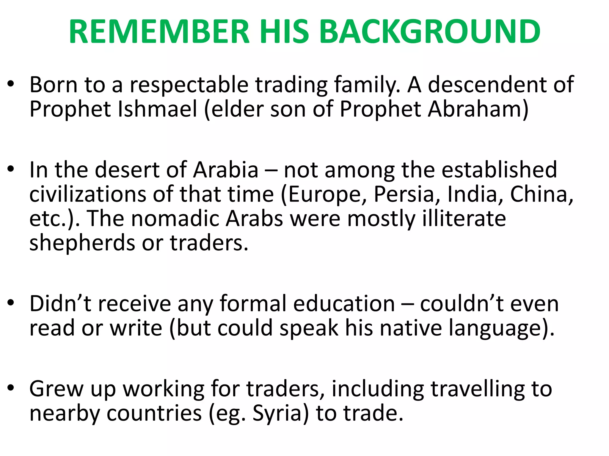 MUHAMMAD - THE LAST MESSENGER OF GOD - GREATEST MAN IN HISTORY | PPTX