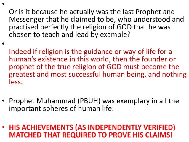MUHAMMAD - THE LAST MESSENGER OF GOD - GREATEST MAN IN HISTORY | PPT