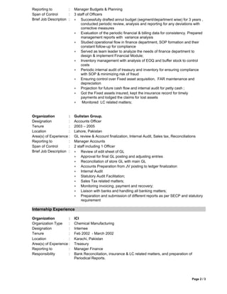 Muhammad Aamir Jawad Cv | DOC