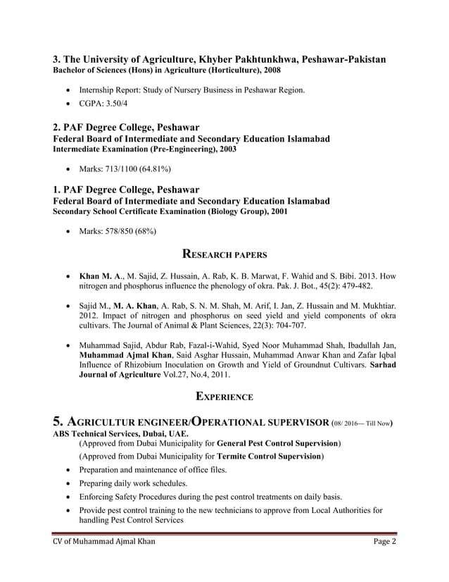 Muhammad Ajmal Khan | PDF | Agriculture | Industries