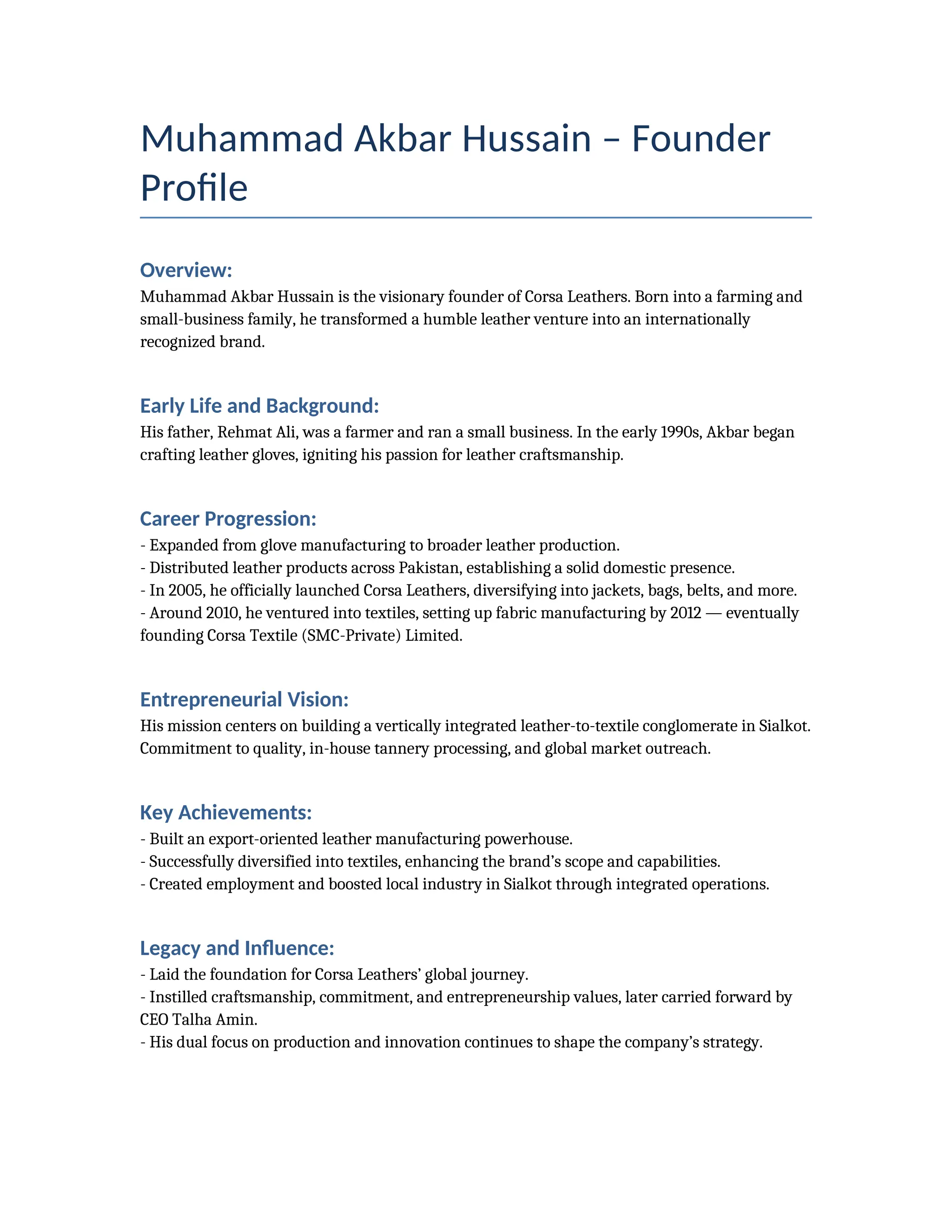 Muhammad Akbar Hussain Founder Profile Corsa Leathers.docx