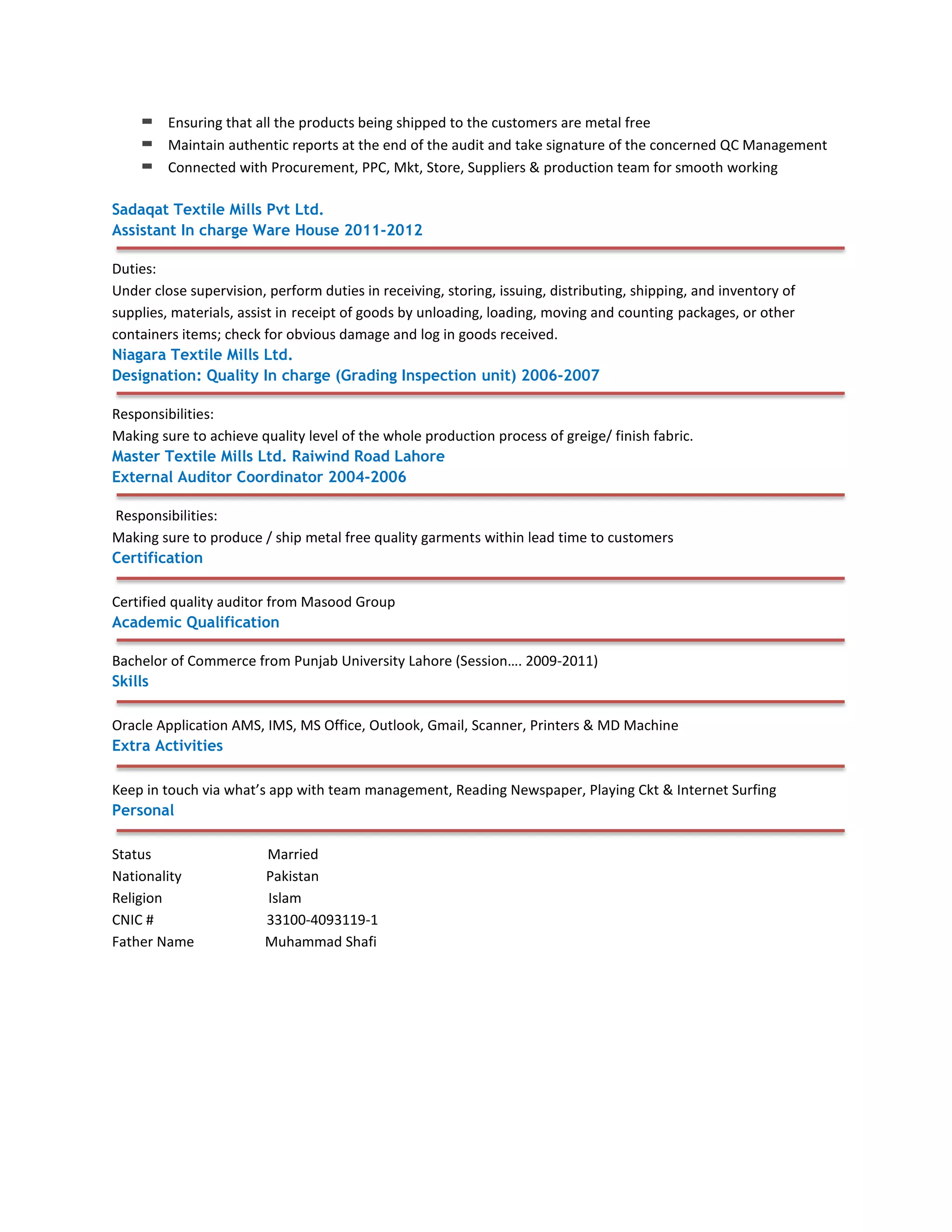 Muhammad Akram's Resume | PDF