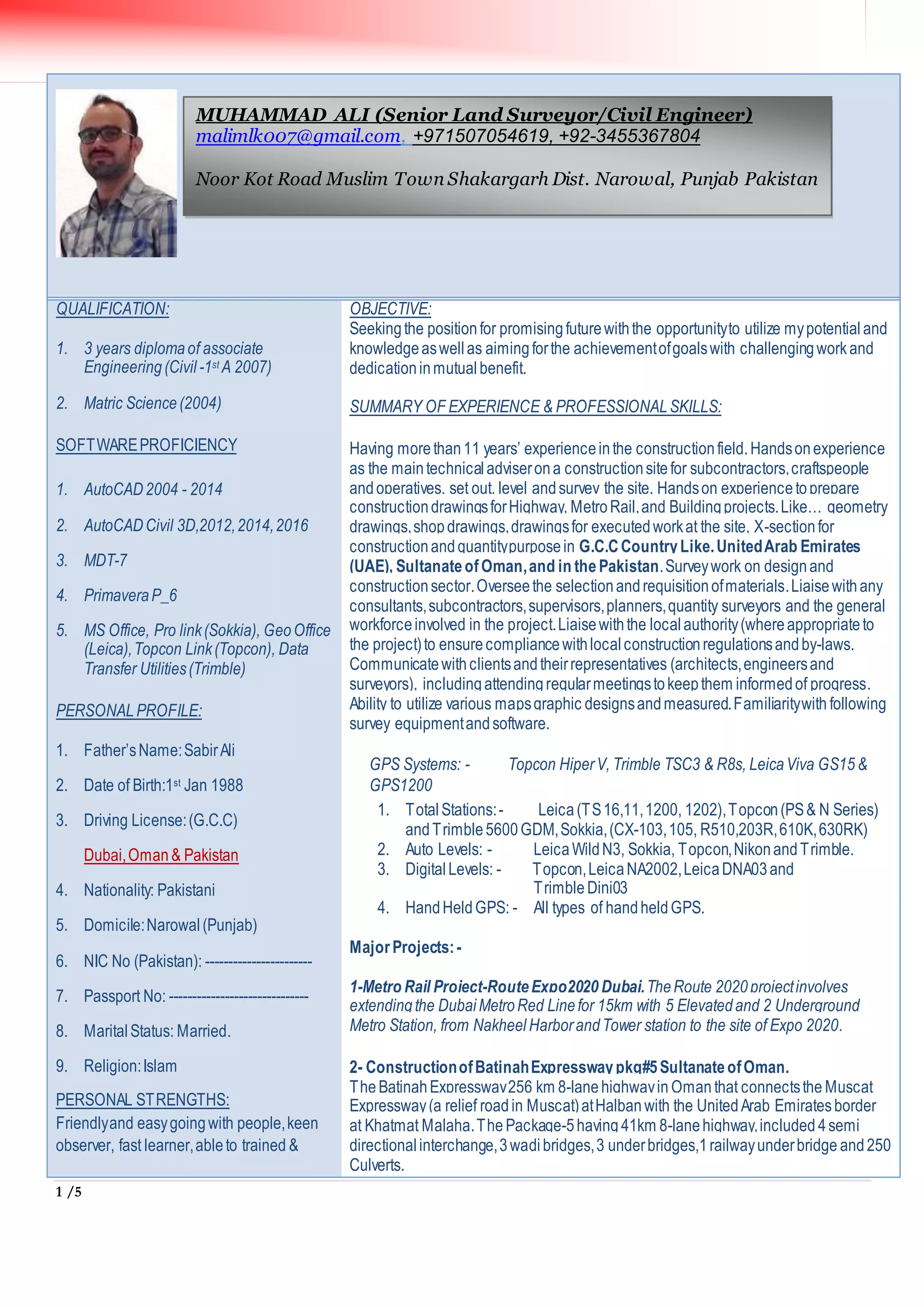 Muhammad ali resume | PDF