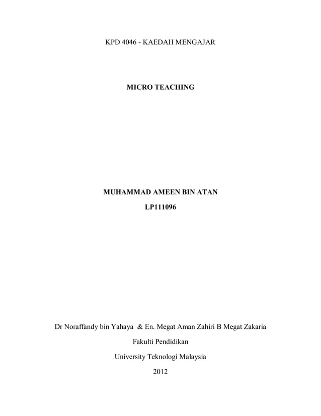 Micro Teaching | PDF