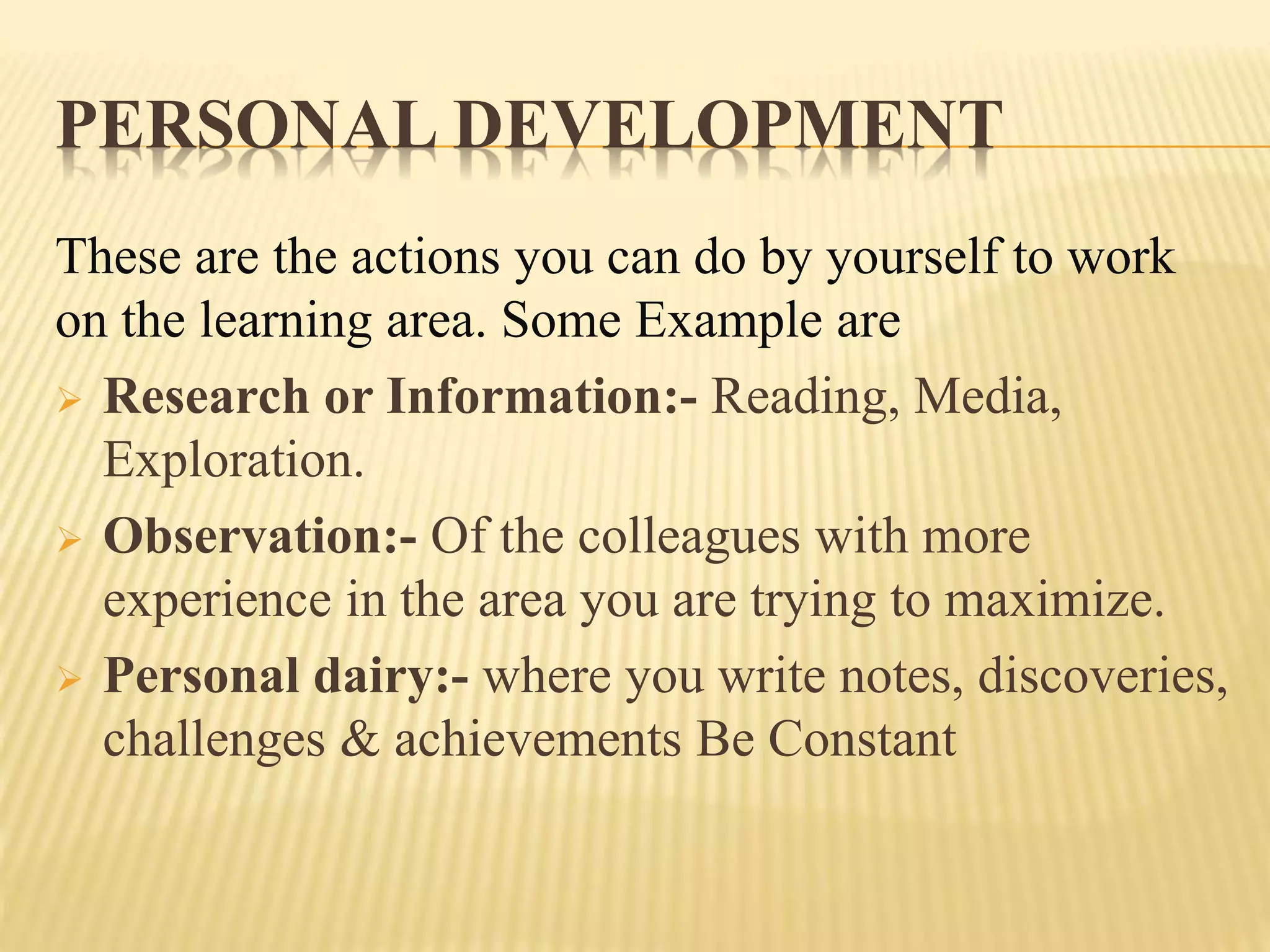 Personal Development Plan | PPTX