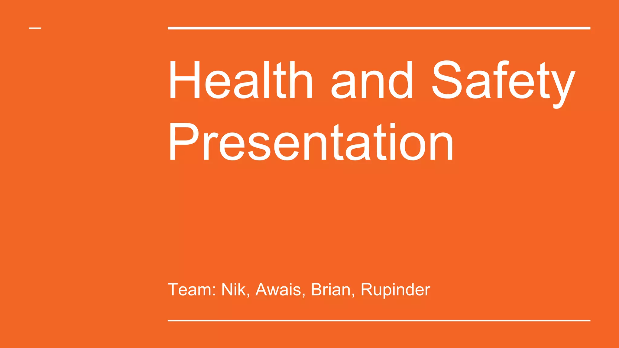 Health an Safety Presentation | PPT