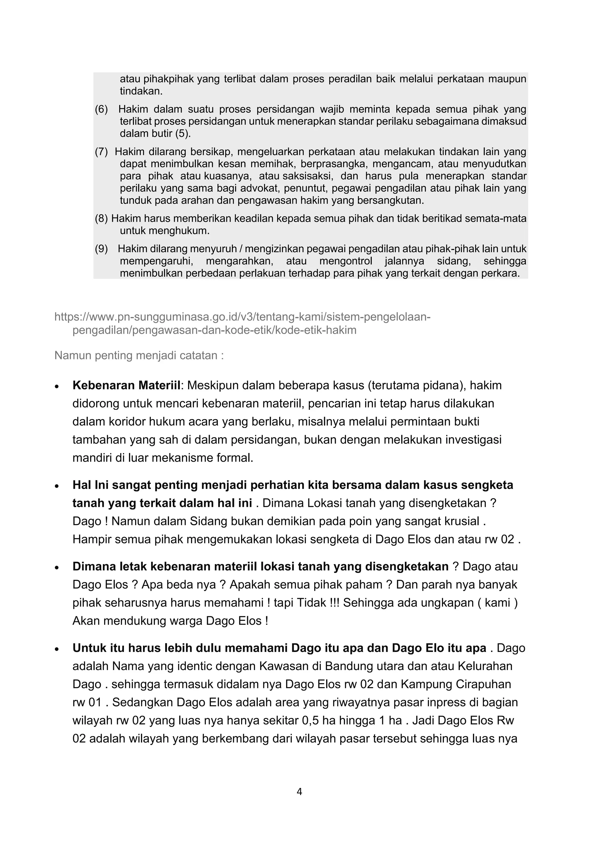 Muhammad Basuki Yaman Surat kepada Hakim Sengketa Tanah Dago Elos | PDF