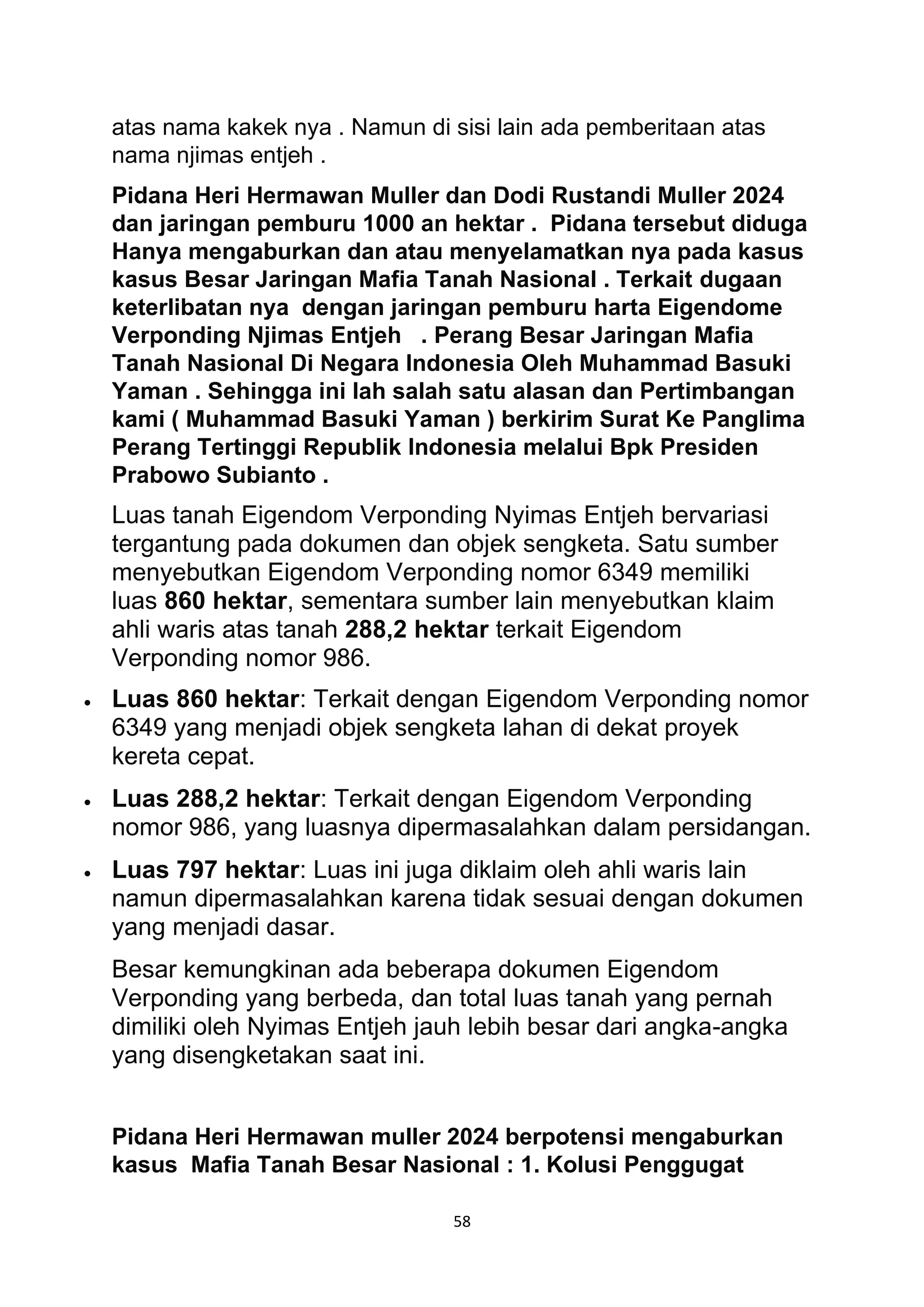 Muhammad Basuki Yaman Surat kepada Hakim Sengketa Tanah Dago Elos | PDF