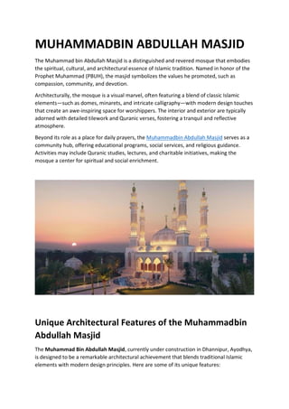 MUHAMMADBIN ABDULLAH MASJID DESIGN AND PHOTOS | PDF