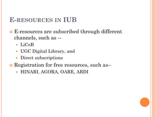 Chowdhury-- IL sessions in IUB Library: a case study | PDF