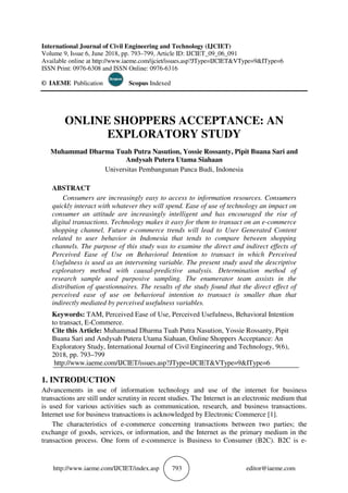 Online Shoppers Acceptance: An Exploratory Study | PDF