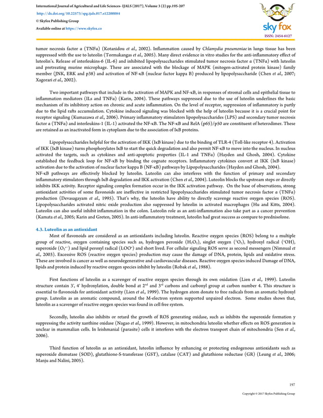 Food based phytochemical luteolin their derivatives, sources and ...