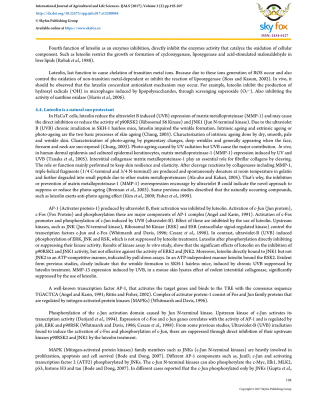 Food based phytochemical luteolin their derivatives, sources and ...