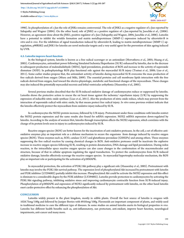 Food based phytochemical luteolin their derivatives, sources and ...