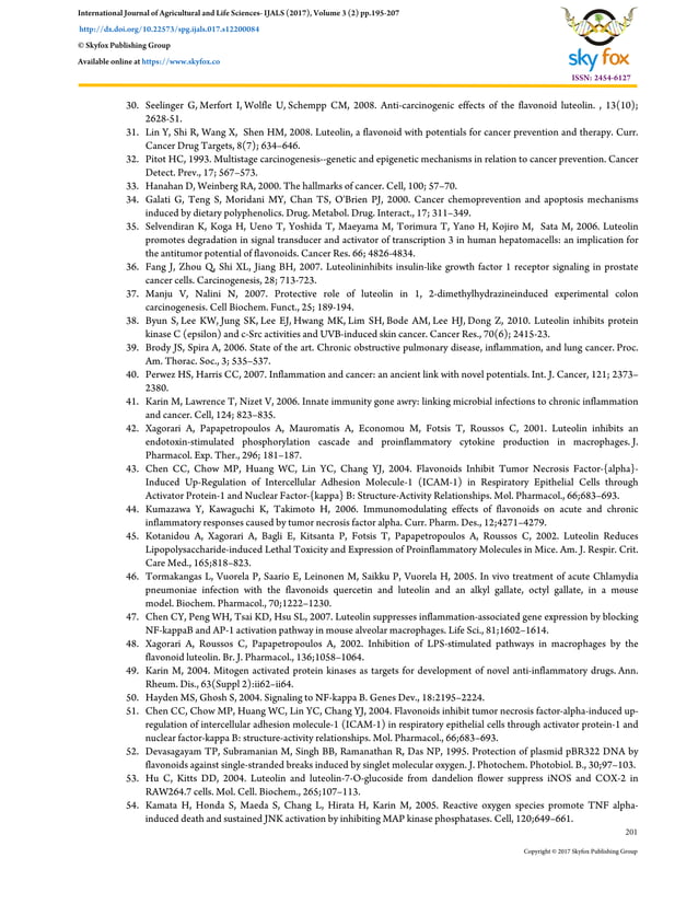 Food based phytochemical luteolin their derivatives, sources and ...