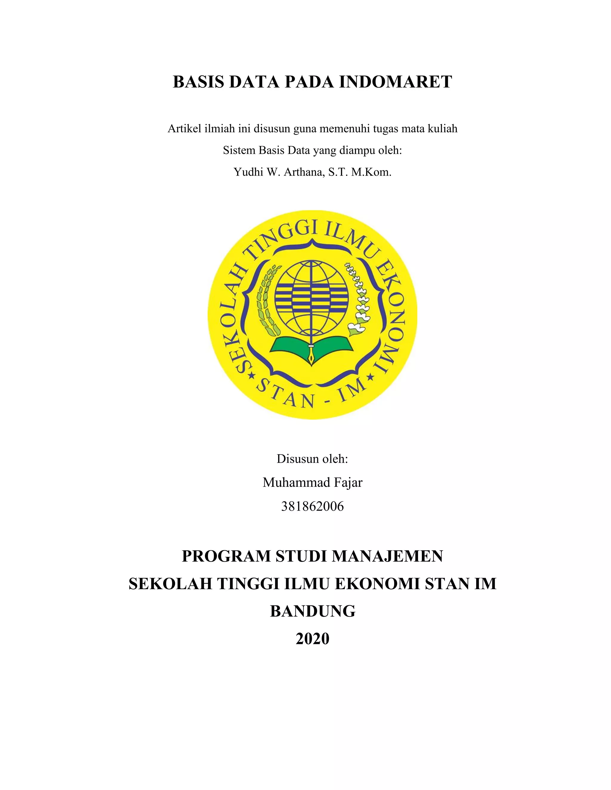 Artikel Ilmiah Sistem Basis Data | PDF