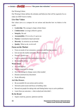 International Business Activities Of Coca Cola company | DOCX