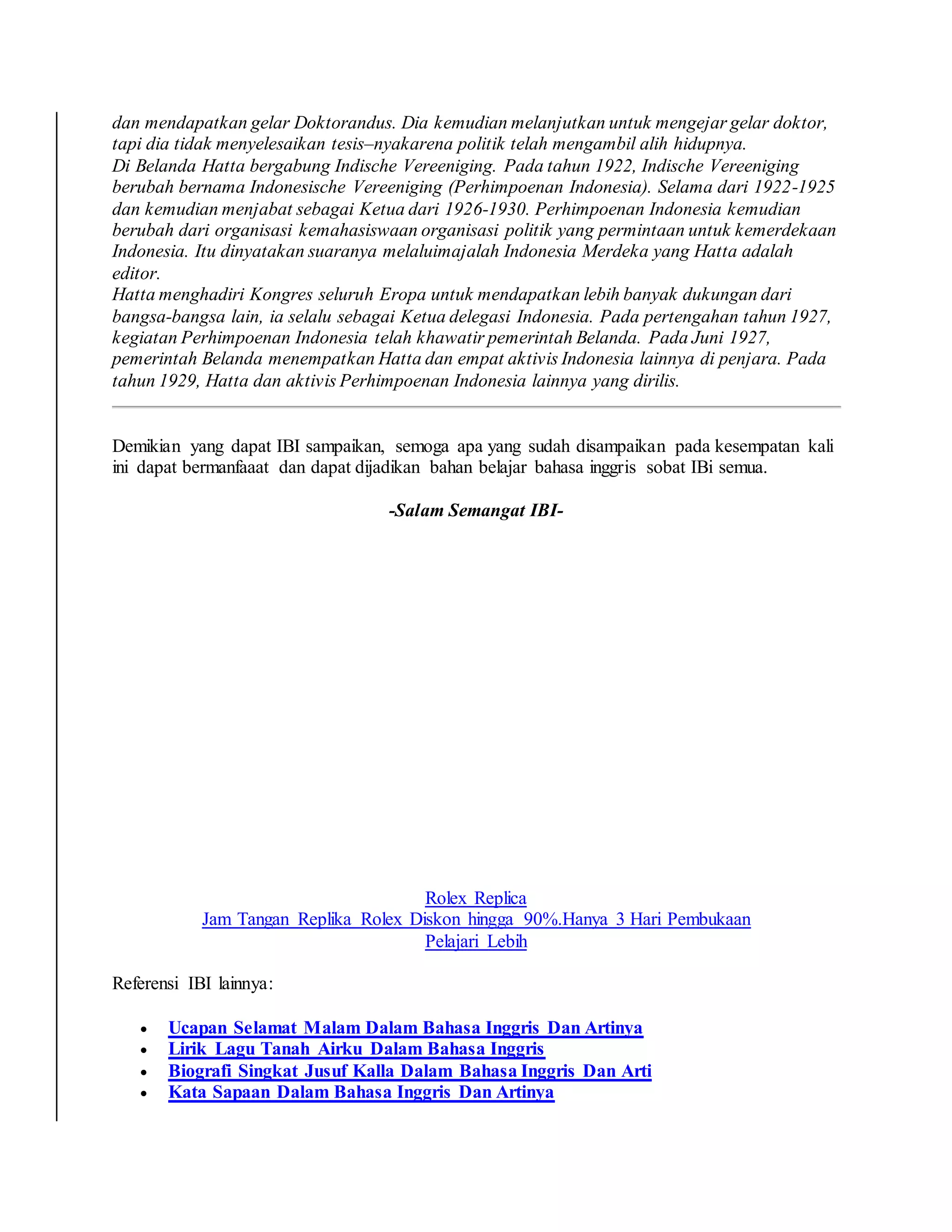 Muhammad hatta text | PDF