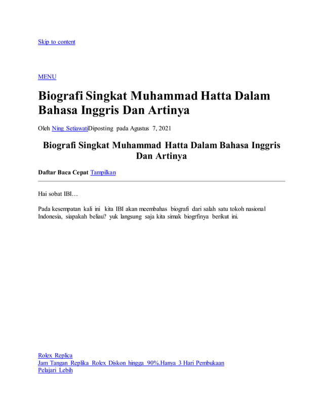 Muhammad hatta text | PDF