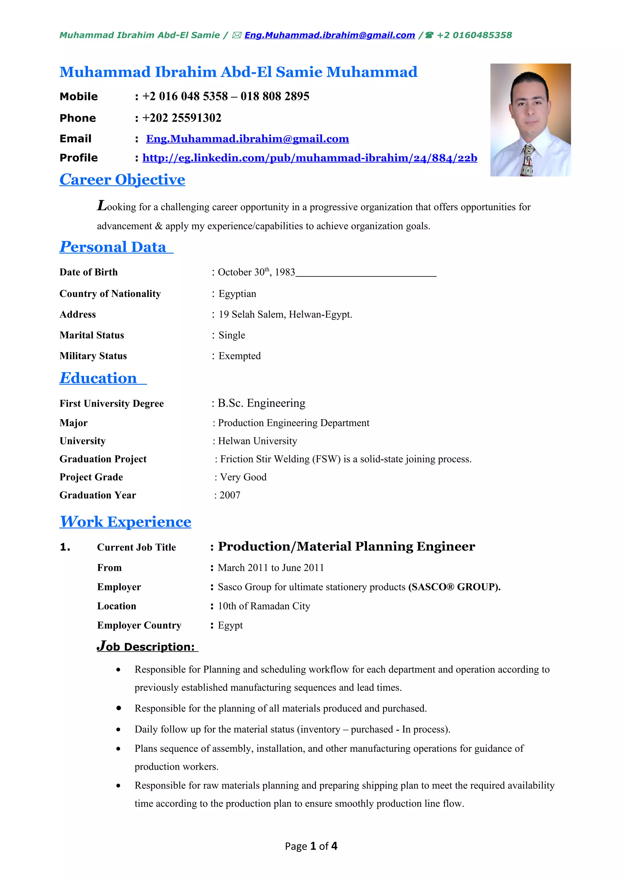 Muhammad ibrahim cv | PDF