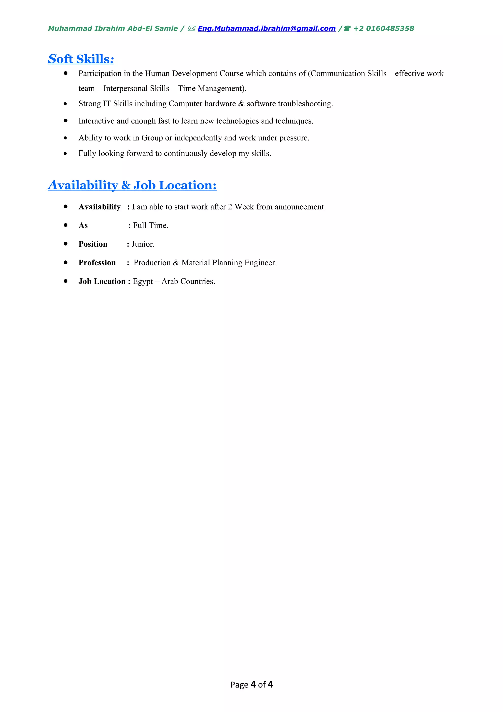 Muhammad Ibrahim Cv | DOC