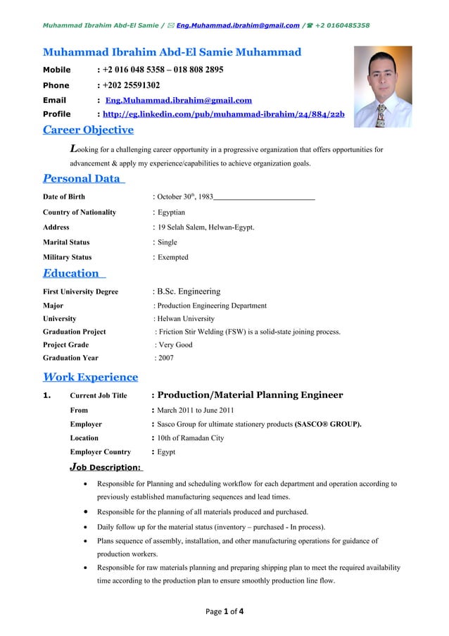 Muhammad Ibrahim Cv | PDF