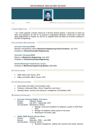 Muhammad ikram hussin resume | PDF