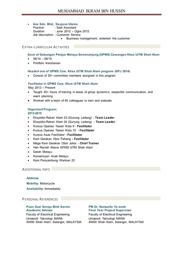 Muhammad ikram hussin resume | PDF