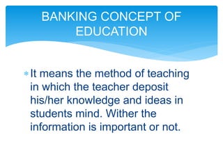 Banking System Of Education