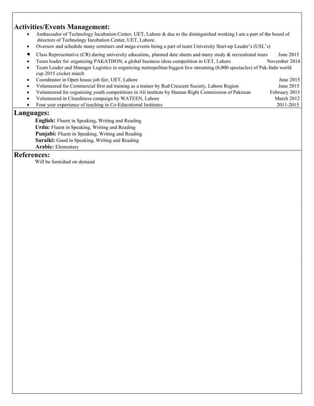 Muhammad imtiaz azam. Cv | PDF